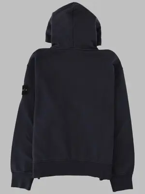 Stone Island Zip Up Hoodie With Logo Patch