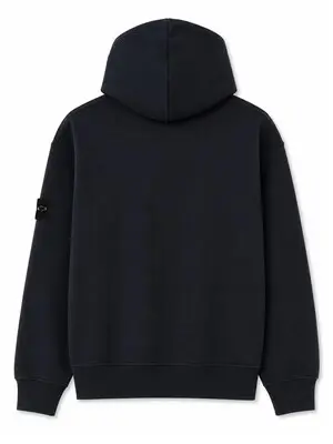 Stone Island Zip Up Hoodie With Logo Patch