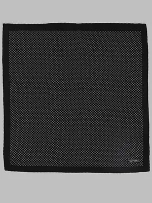 TOM FORD Pocket Square With Tone-on-tone Border - Black