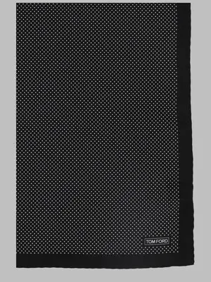 TOM FORD Pocket Square With Tone-on-tone Border - Black
