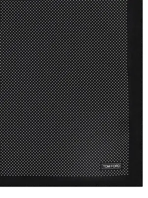 TOM FORD Pocket Square With Tone-on-tone Border - Black