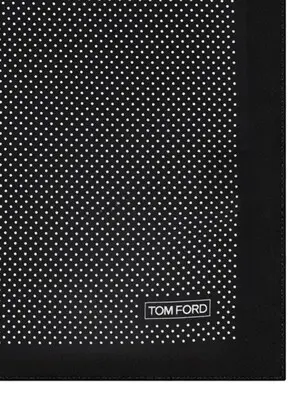 TOM FORD Pocket Square With Tone-on-tone Border - Black