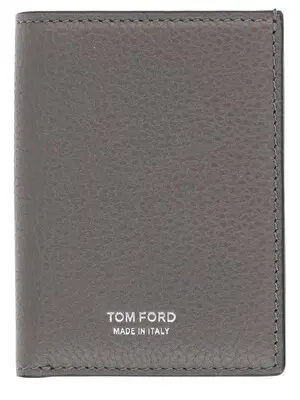 TOM FORD Bi-fold Leather Cardholder - Grey