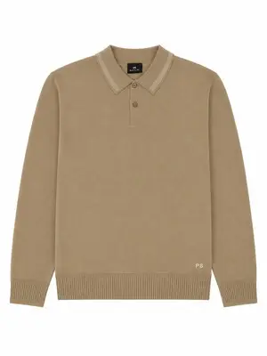 Paul Smith Maglia Polo In Lana Merino - Brown
