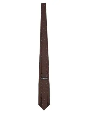 TOM FORD Silk Jacquard Cravat 8cm Width - Brown