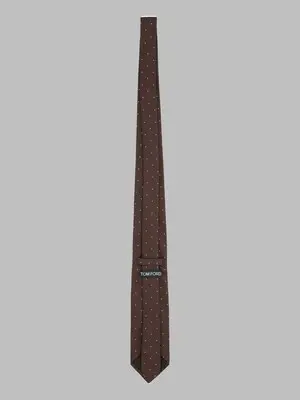 TOM FORD Silk Jacquard Cravat 8cm Width - Brown