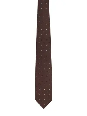 TOM FORD Silk Jacquard Cravat 8cm Width - Brown