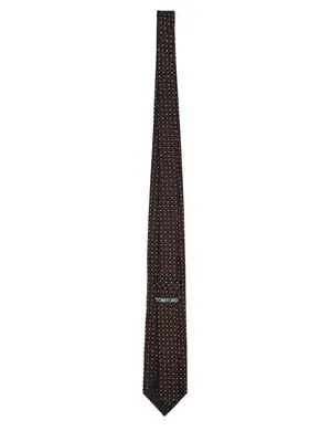 TOM FORD 8cm Jacquard Silk Cravat - Brown