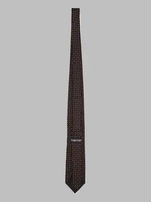 TOM FORD 8cm Jacquard Silk Cravat - Brown