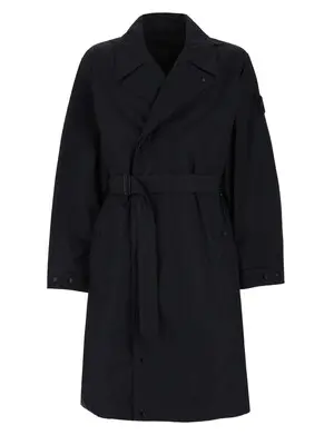 Stone Island Trench Con Cintura - Black