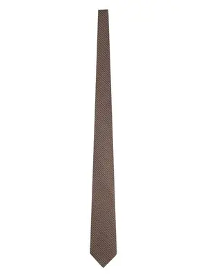 TOM FORD Tom Ford Silk Jacquard Cravat Brown