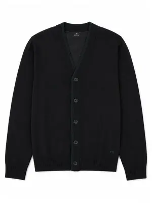 Paul Smith Cardigan In Lana Merino Con Bottoni - Black