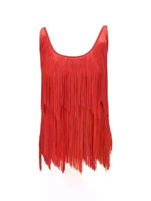 TOM FORD Sleeveless Tiered Fringe Top
