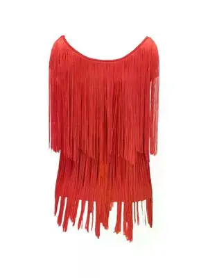 TOM FORD Sleeveless Tiered Fringe Top
