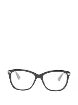Gucci Double-g Cat-eye Frame Glasses - Black