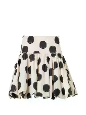 Akris Polka Dot Bubble Hem Mini Skirt