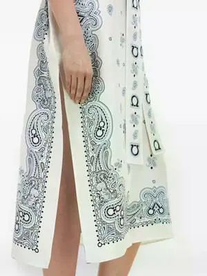 FERRAGAMO Silk Paisley Print Kaftan