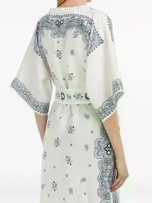 FERRAGAMO Silk Paisley Print Kaftan