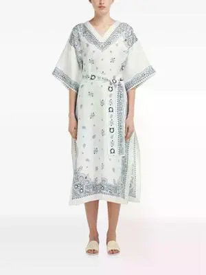 FERRAGAMO Silk Paisley Print Kaftan