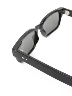 SNOB Rectangle Frame Sunglasses - Black