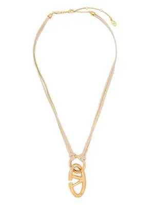 Valentino Garavani Vlogo Rope Necklace - Neutrals