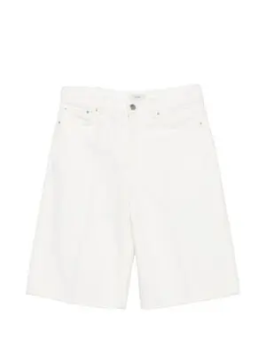 TOTEME Denim Cotton Bermuda Shorts - White