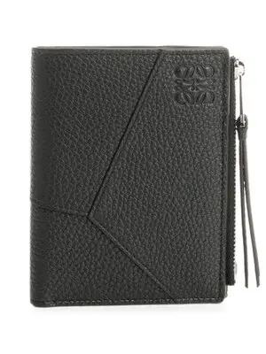 Loewe Puzzle Edge Leather Slim Wallet - Black