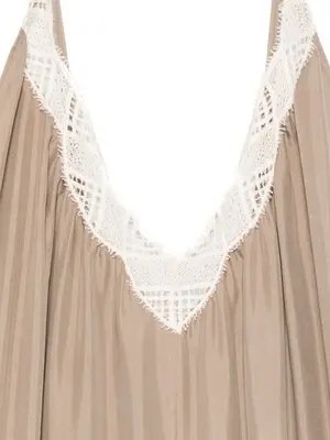 ALYSI Silk Maxi Dress With Lace Trim