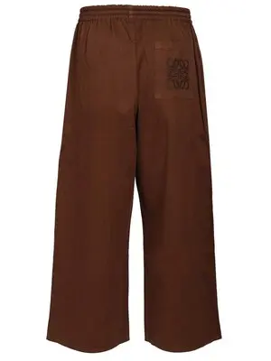 Loewe Cotton Drawstring Trousers - Brown
