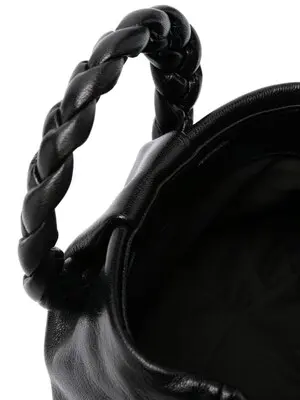 Hereu Bombon Medium Leather Handbag With Braided Top Handles