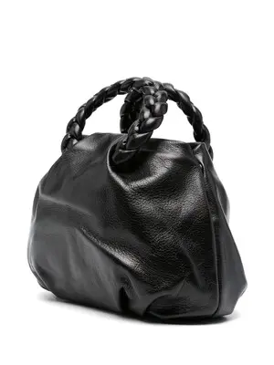 Hereu Bombon Medium Leather Handbag With Braided Top Handles