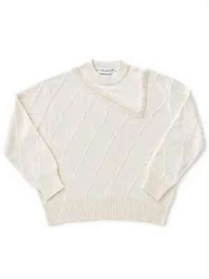 MAISON LOINTAINE Off-shoulder Cable Knit Sweater