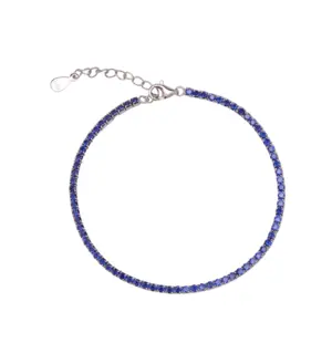 SPERO LONDON Fine Sterling Silver Tennis Bracelet With Cz Sapphire - Blue