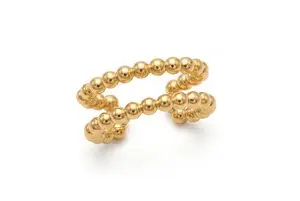 ZAHAV JEWELRY 14k Solid Double Row Beaded Ear Cuff - Gold