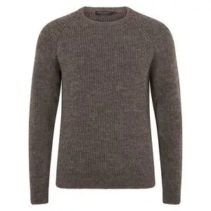 PAUL JAMES KNITWEAR Fisherman Rib Knit Jumper - Brown