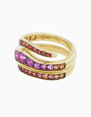 EMILY P. WHEELER 18k Yellow Gold Double Wrap Ring With Sapphires