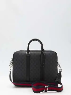 Gucci Monogram Briefcase - Black
