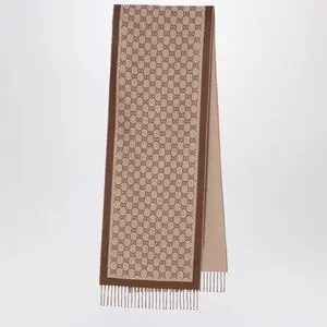 Gucci Gg-pattern Wool Scarf For - Camelgbrwn