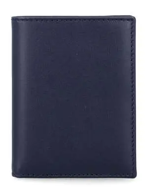 Comme Des Garçons Mini Leather Bi-fold Wallet With Card Slots And Bill Compartment - Blu