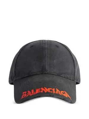 Balenciaga Baseball Cap With Logo - Black