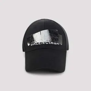 Balenciaga Baseball Cap With Logo - Black