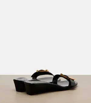 Khaite Manhattan Leather Wedge Mules