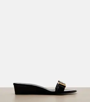 Khaite Manhattan Leather Wedge Mules