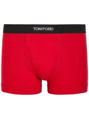 TOM FORD Logo Stretch-cotton Boxer Briefs - Red