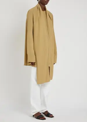 TOTEME Draped Scarf Woven Blouse