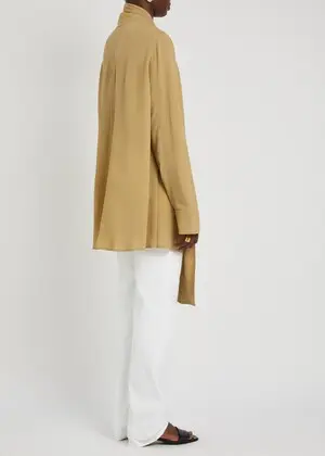 TOTEME Draped Scarf Woven Blouse