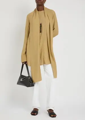 TOTEME Draped Scarf Woven Blouse