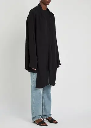TOTEME Draped Scarf Woven Blouse