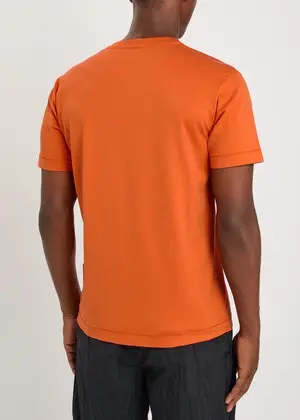 Stone Island Compass Logo Cotton T-shirt - Orange