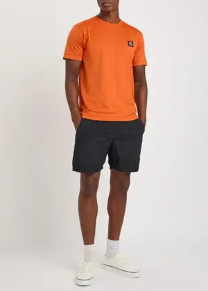 Stone Island Compass Logo Cotton T-shirt - Orange